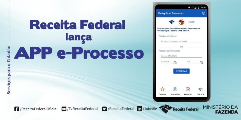 Receita Federal lança APP e-Processo